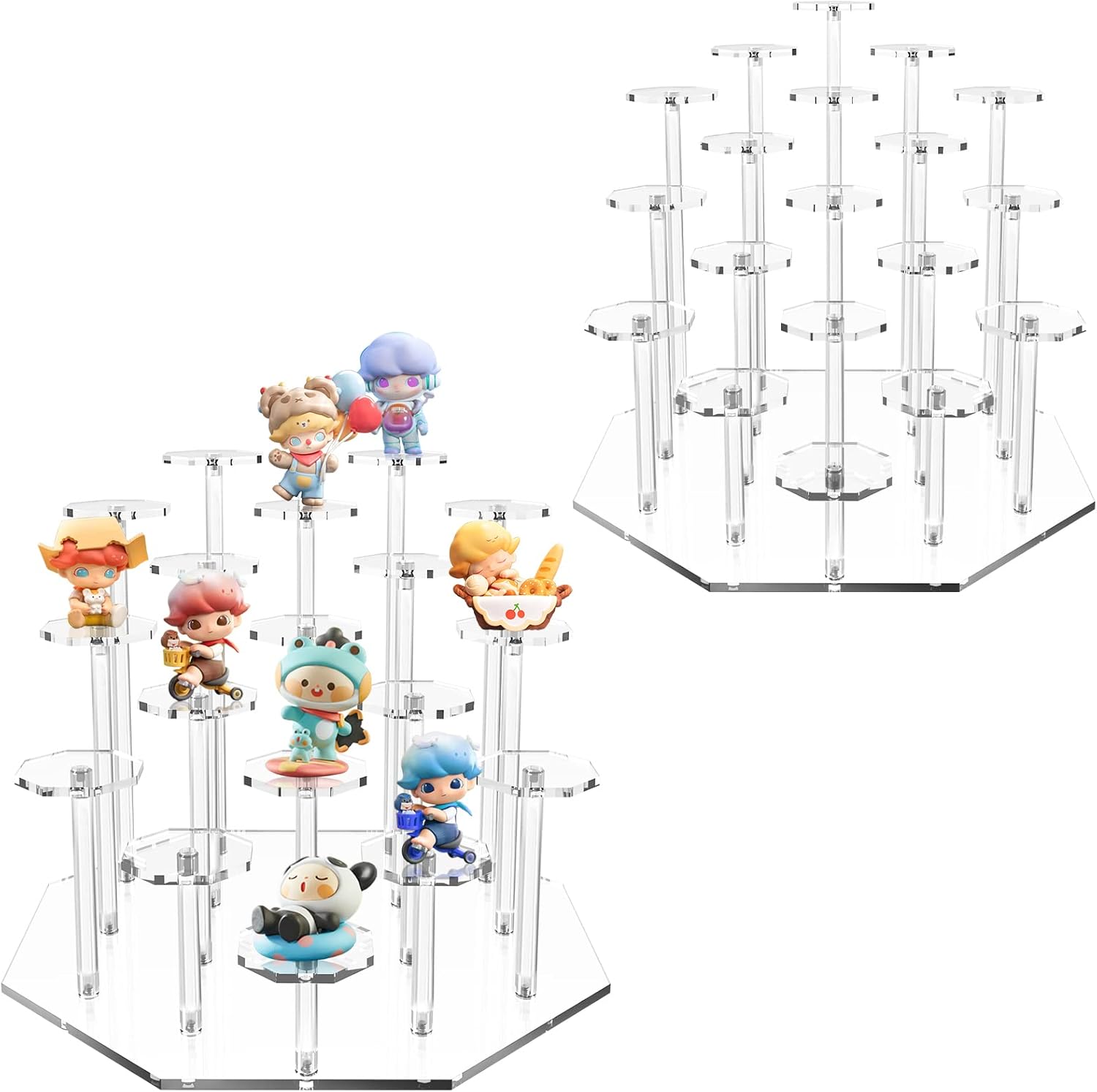 JOENCOST Acrylic Display Stand, 19-Tier Display Stands Risers Shelf for ...