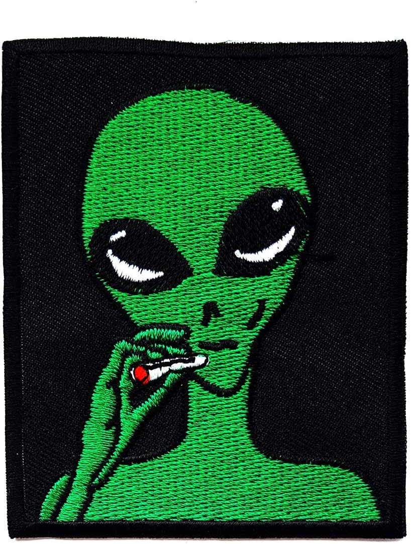 Amazon.com: Green Alien Smoking UFO Outer Space Universe Galaxy Cosmos ...