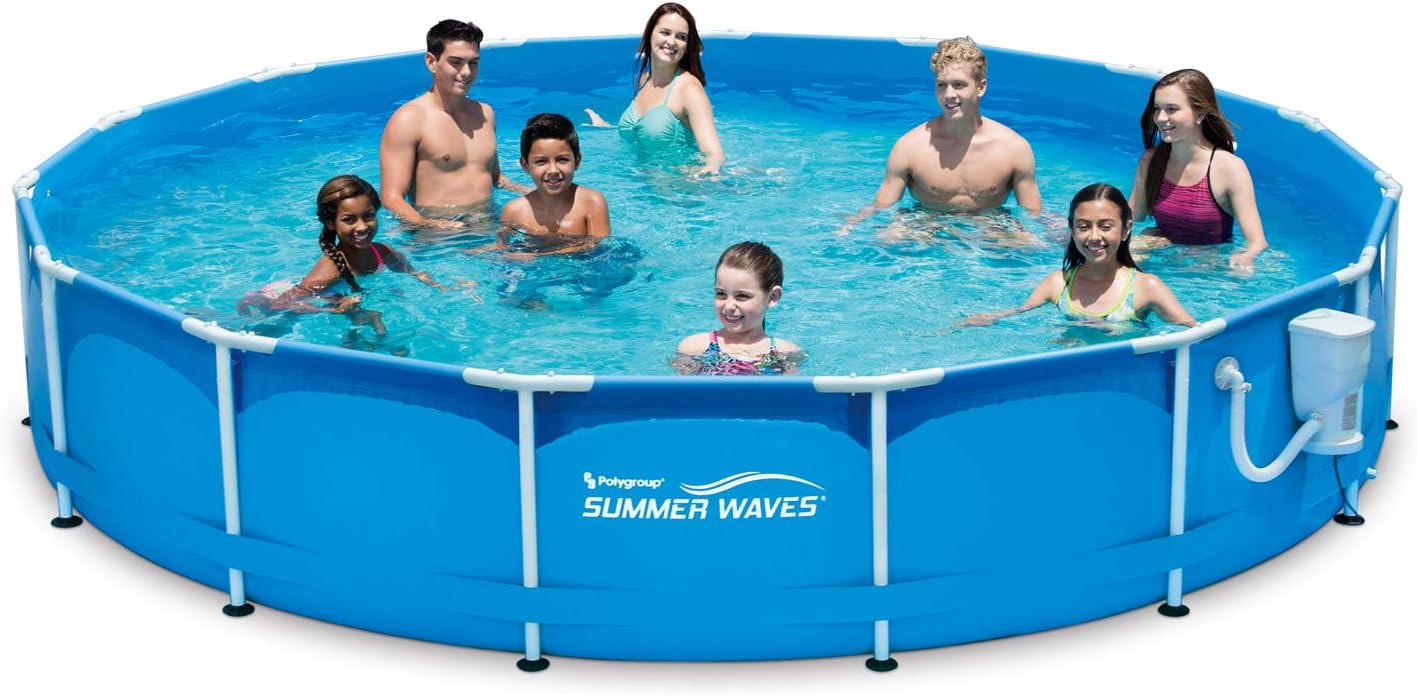Amazon.com: Summer Waves 15' Metal Frame Pool Set : Patio, Lawn & Garden