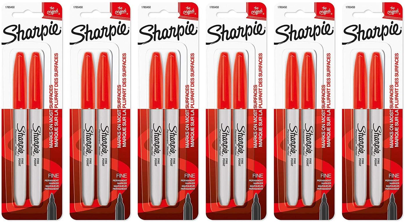 Amazon.com : TUL® Permanent Markers, Fine Point, Silver Barrel, Red Ink ...