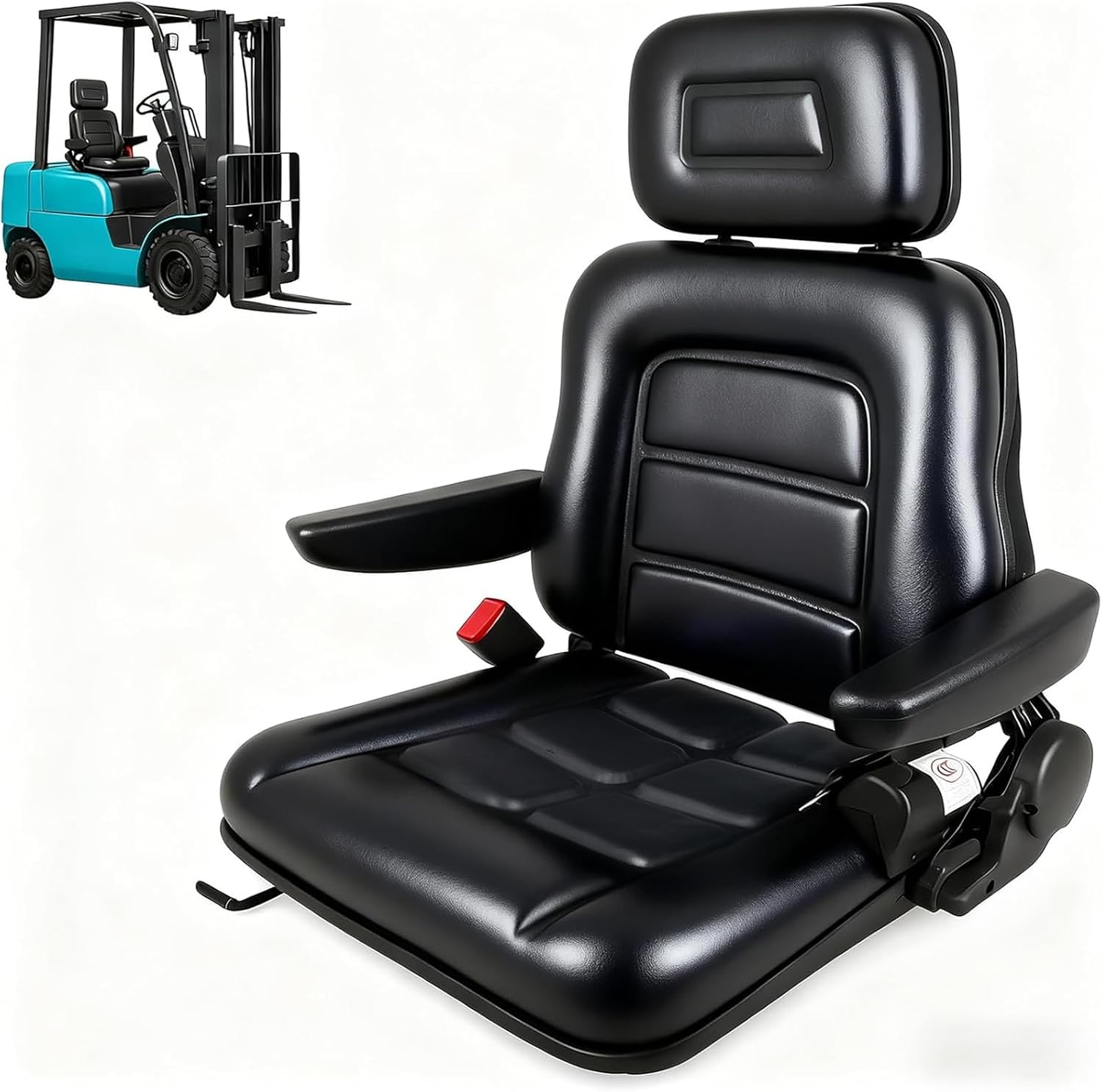 Noliven Forklift Seat with Adjustable Headrest, Tractor Chair with ...