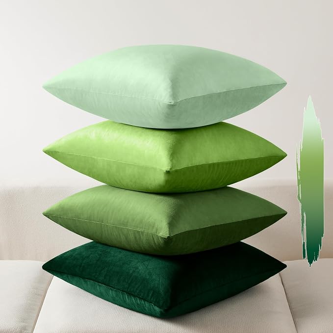 Amazon.com: Softalker Throw Pillow Covers Set of 4, Velvet Soft Solid ...