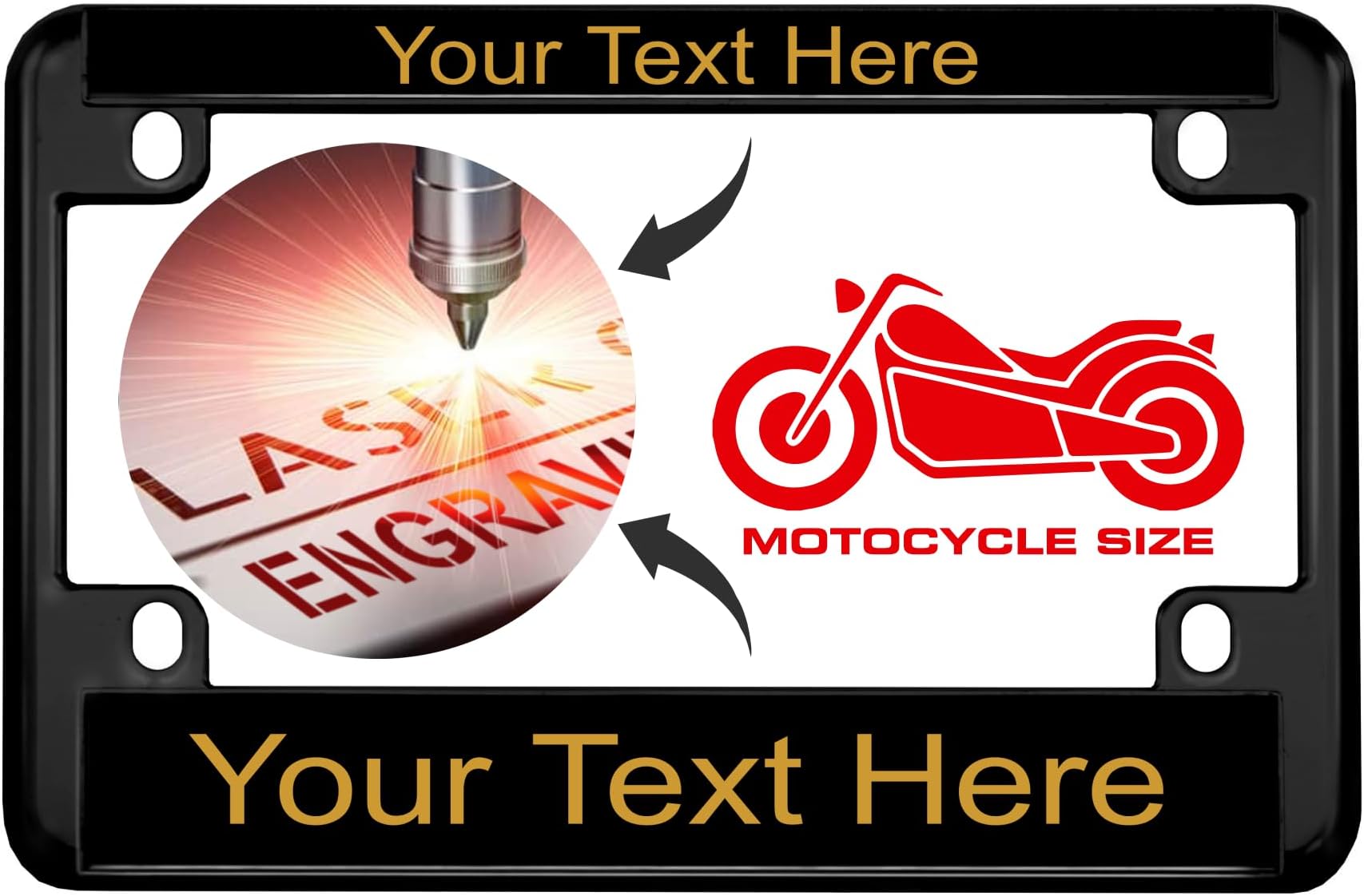 Amazon.com: Speedy Pros Metal Zinc Custom Bike License Plate Frame ...