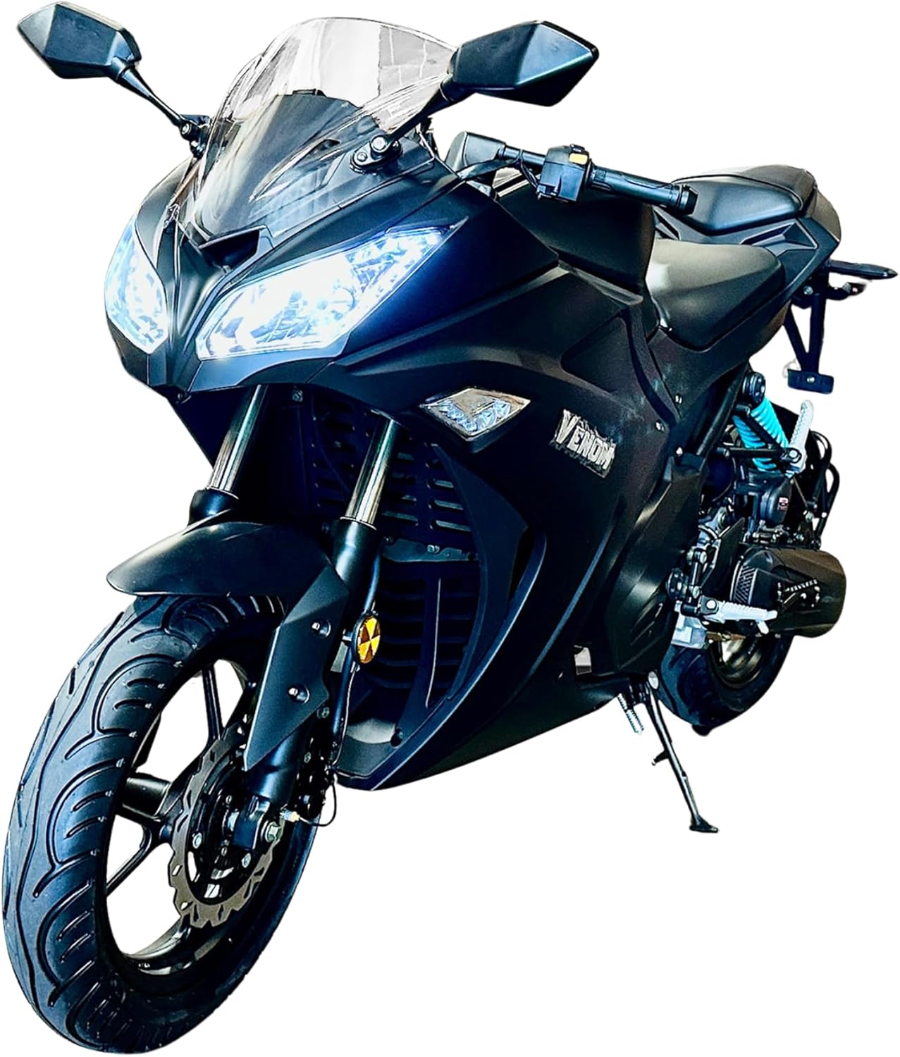 200CC AUTOMATIC MOTORCYCLE, VENOM X19 Full Size Matte Black Auto LED ...