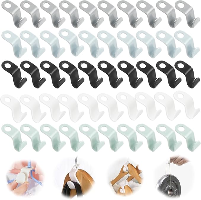 Amazon.com: 100 PCS Hanger Connector Hooks, Plastic Clothes Hook ...