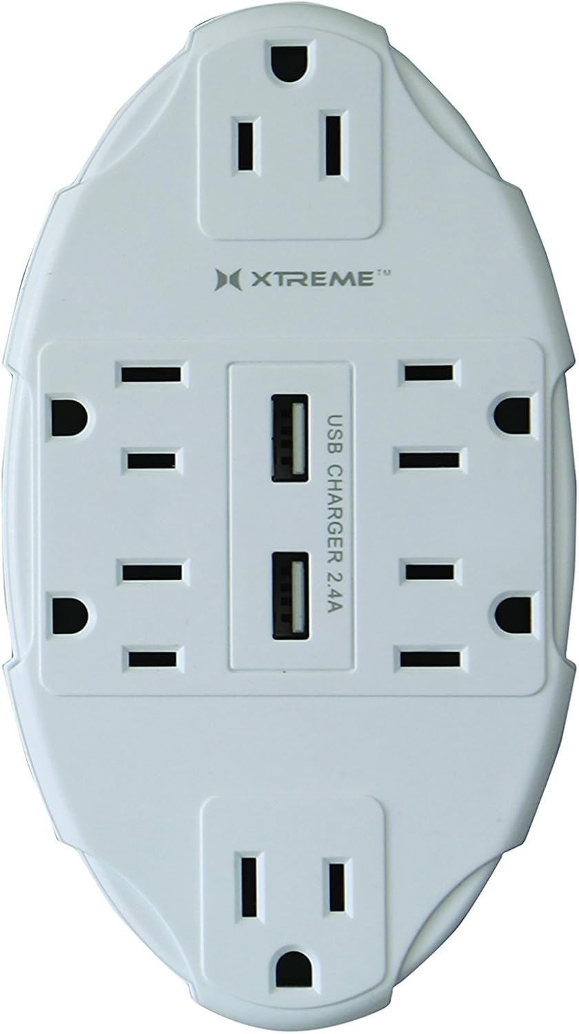 Amazon.com: XTREME 6 Outlet Wall TAP W Dual USB Port : Electronics