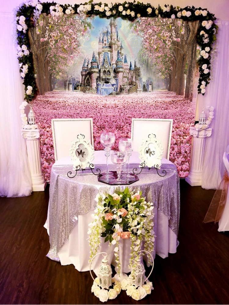 Muzi Photography Backdrop Fairy Tale Castle Beautiful Pink Woods ...