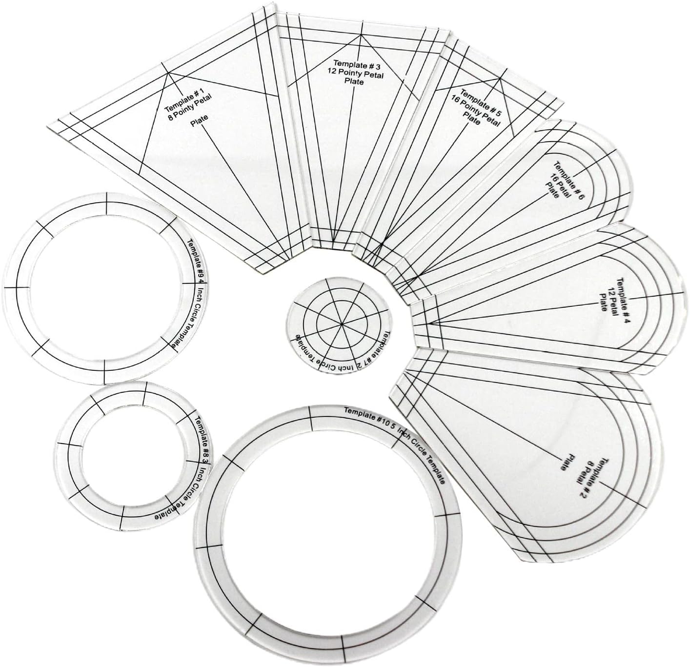Amazon.com: Marti Michell Dresden Quilting Template Sets - Dresden ...