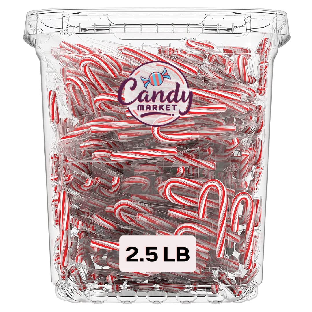 Amazon.com : Candy Canes, Mini Mint Candy Canes, Red & White Peppermint ...