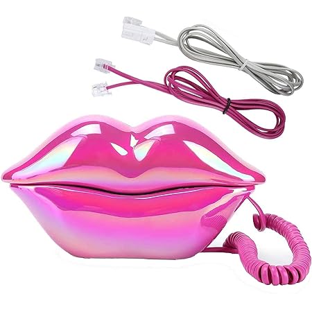 Amazon.com : TelPal Corded Lips Telephones Land Line Rose Pink Home ...