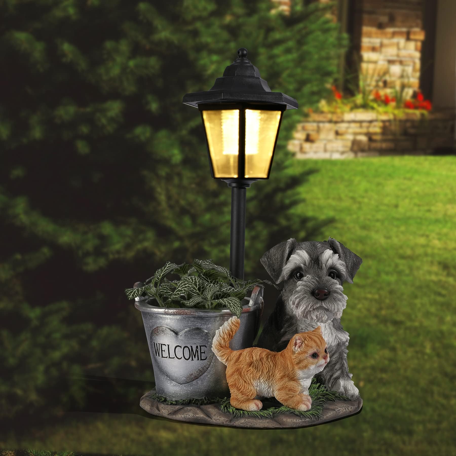 Amazon.com : Exhart Dog Statue, Solar French Bulldog Dogs Garden ...