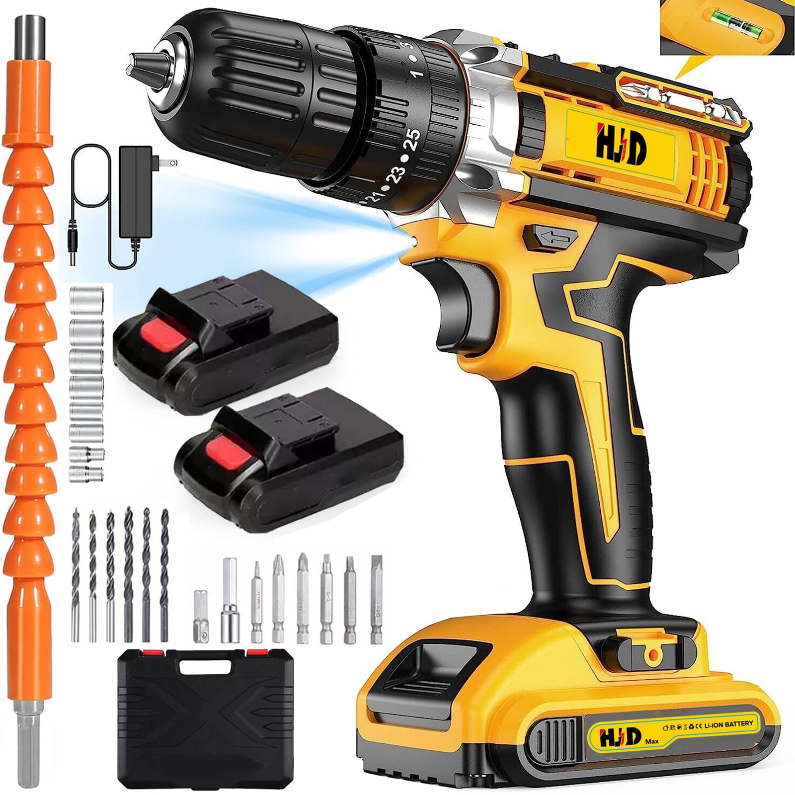 Taladro Atornillador Batería,Taladro Inalámbrico con 2 Batería de ...