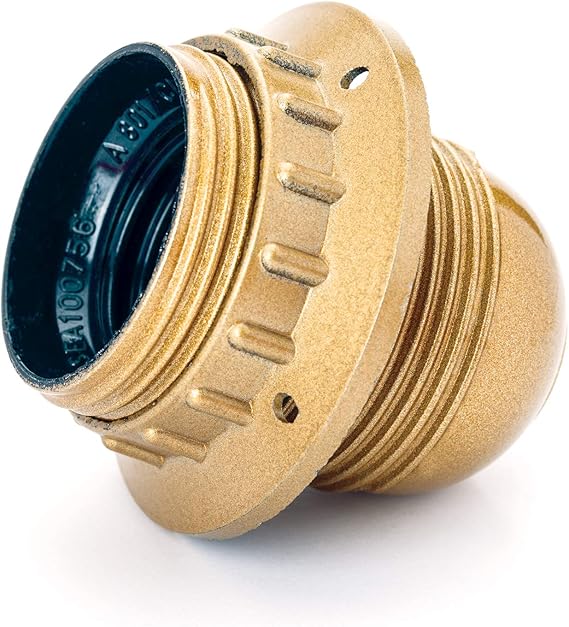 ORION LIGHTSTYLE Fassung E27 Kunststoff PVC Lampenfassung Schraubgewinde Schraubring (gold ...