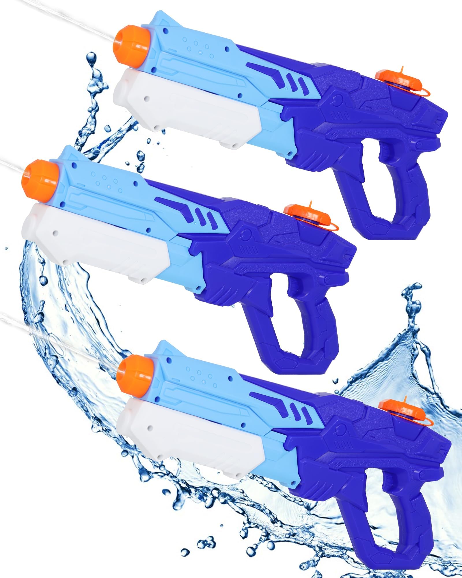 3 Pack Water Pistols for Kids & Adults - 600CC Water Shooters Powerful ...
