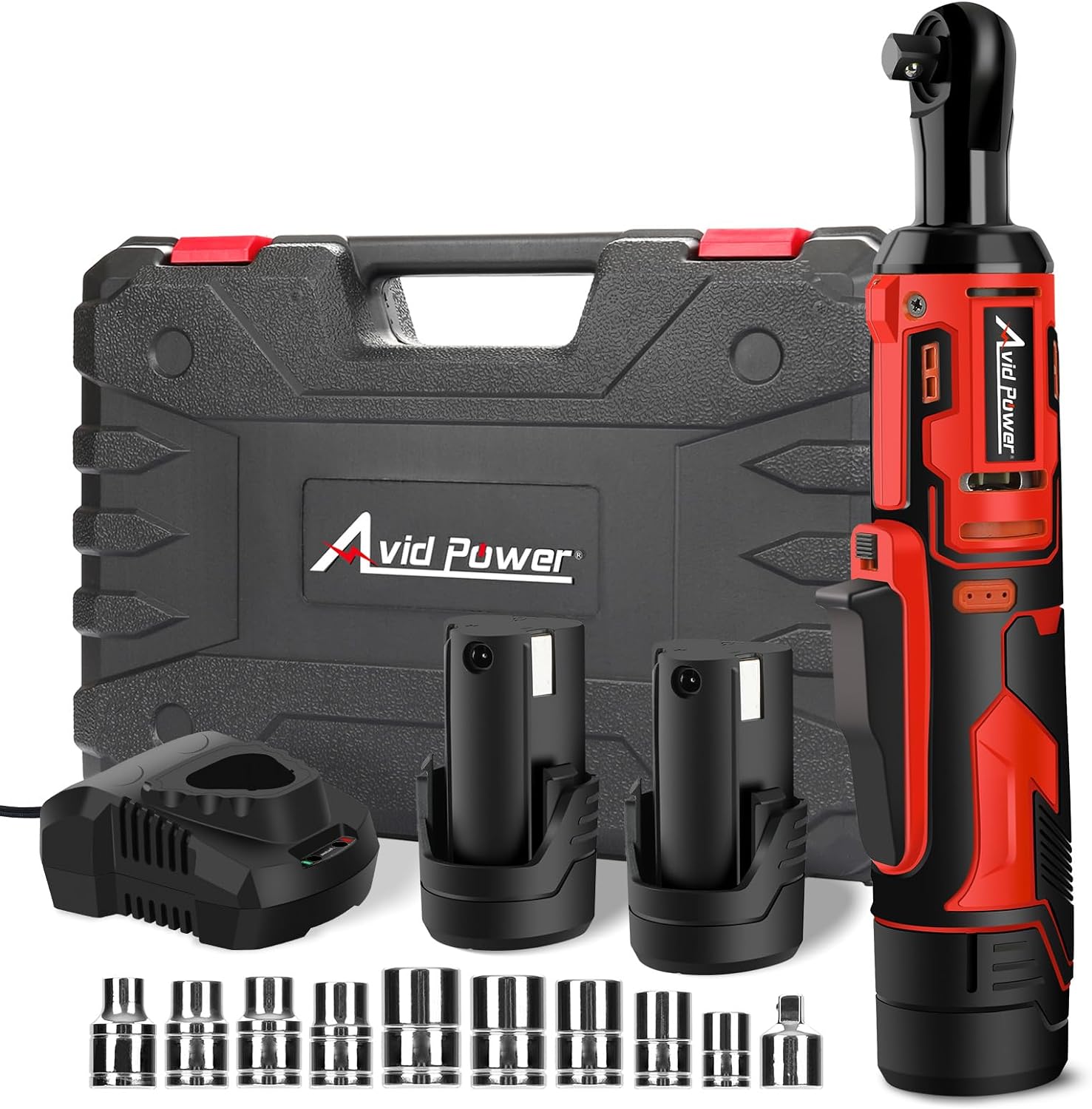 AVID POWER Cordless Electric Ratchet Wrench with Dual Batteries