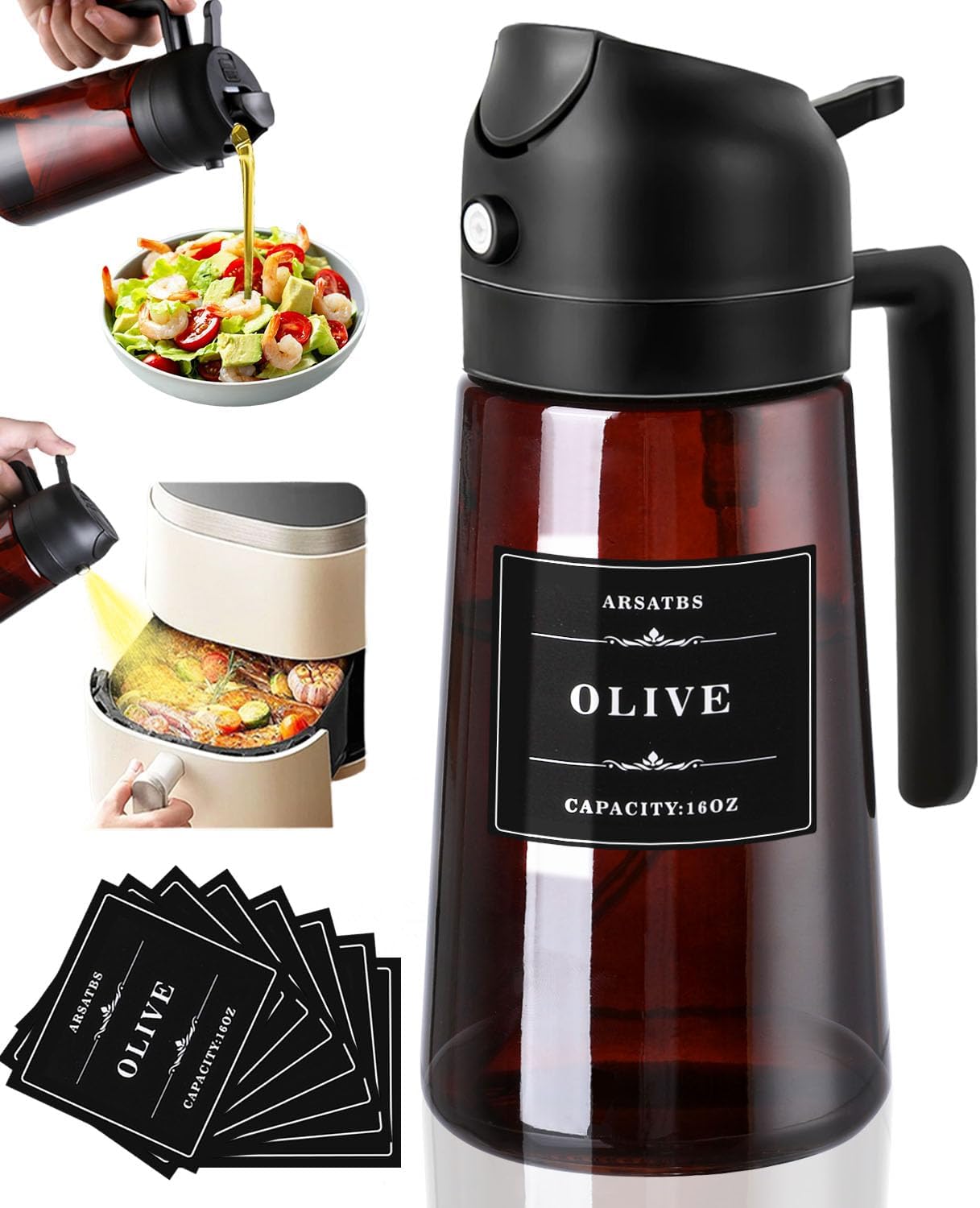 Amazon.com: TrendPlain 2-Pack 16oz Olive Oil Dispenser Set - Original ...