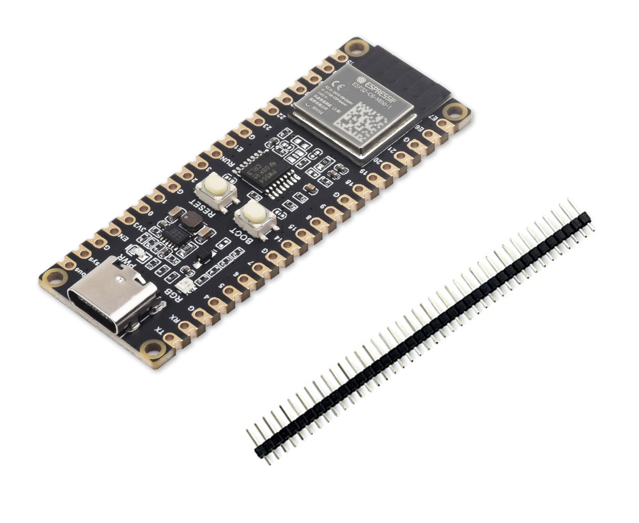 ESP32-C6 Microcontroller, W-Fi6 /Blue-T 5 and IEEE 802.15.4 Development Board, Adopts ESP32-C6 ...