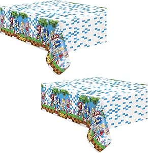 Amazon.com: Unique Sonic The Hedgehog Party Table Covers 2-Pack Plastic ...