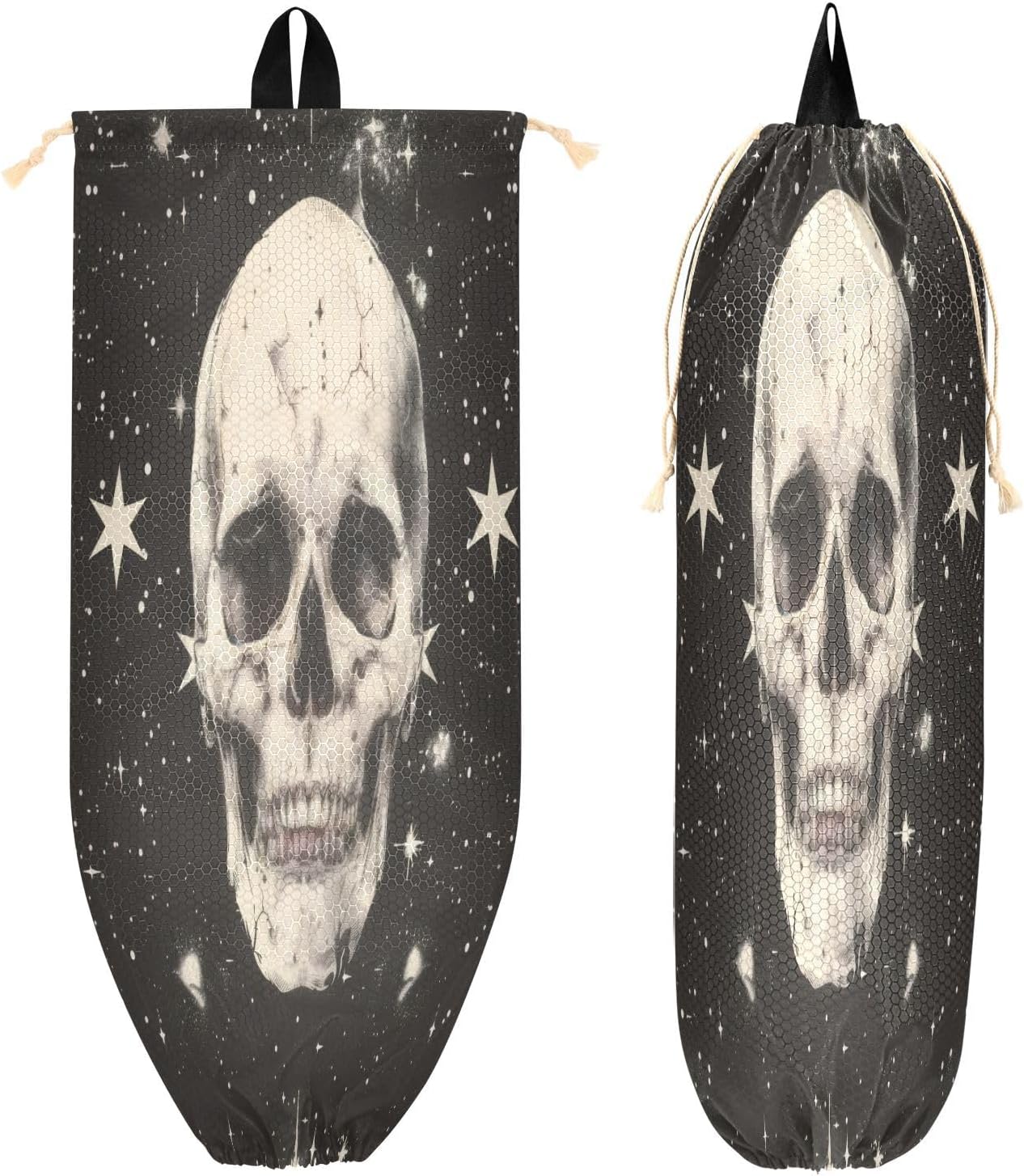 Amazon.com - Nesatuwa 2 Pcs Starry Skull Pattern Plastic Bag Holder ...