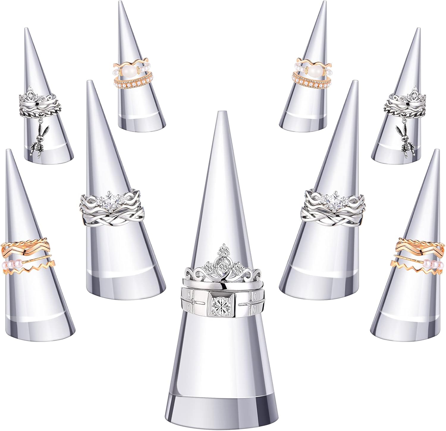 Amazon.com: Jetec 10 Pieces Clear Acrylic Crystal Ring Holder Acrylic ...