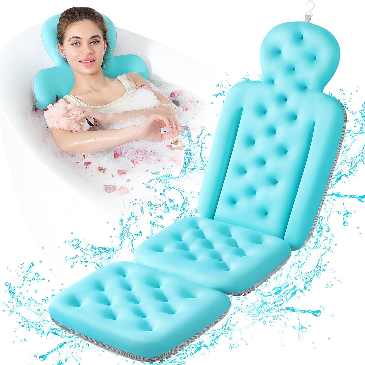 Amazon.com: Full Body Bath Pillow for Bathtub, Thick Bathtub Cushion ...