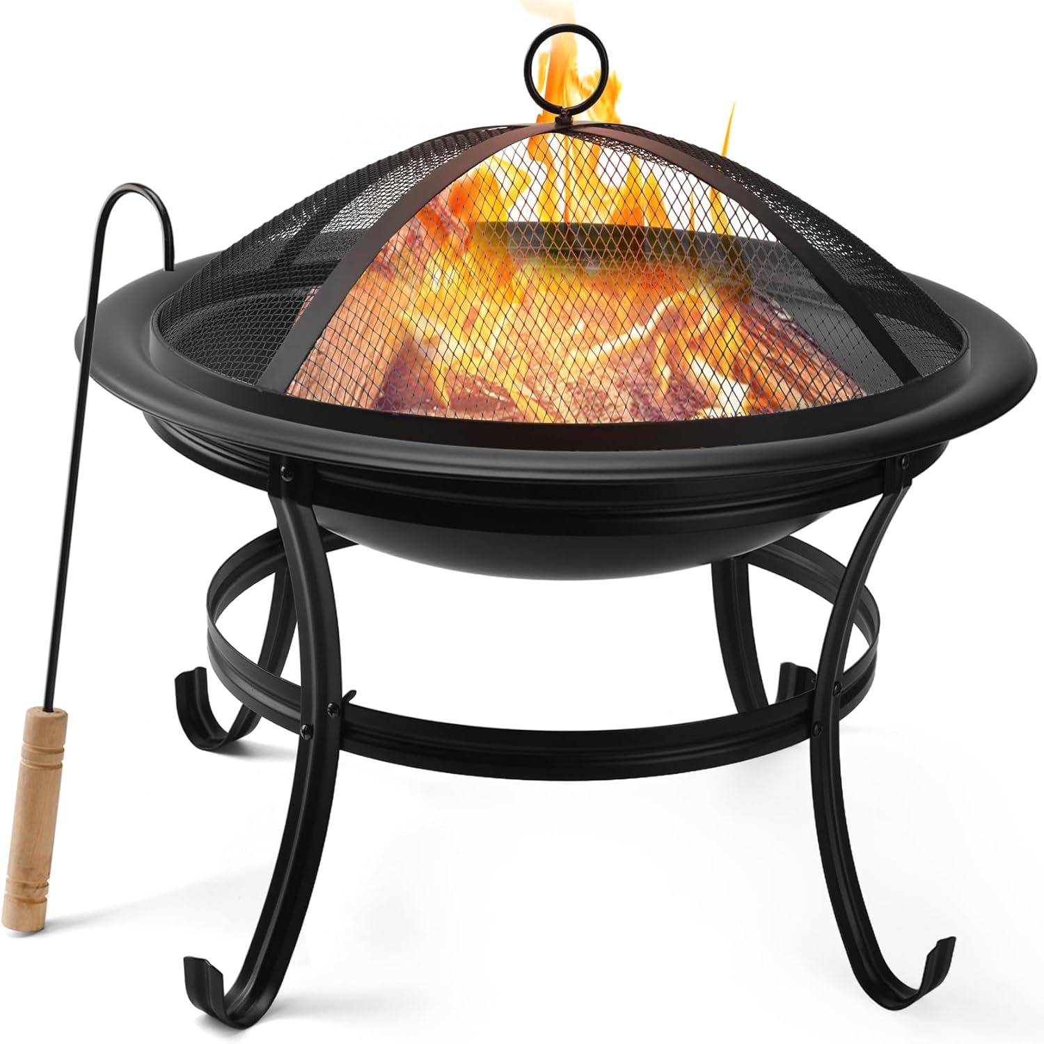 Onlyflame 22 Inch Outdoor Fire Pit - Portable Wood Burning Steel ...