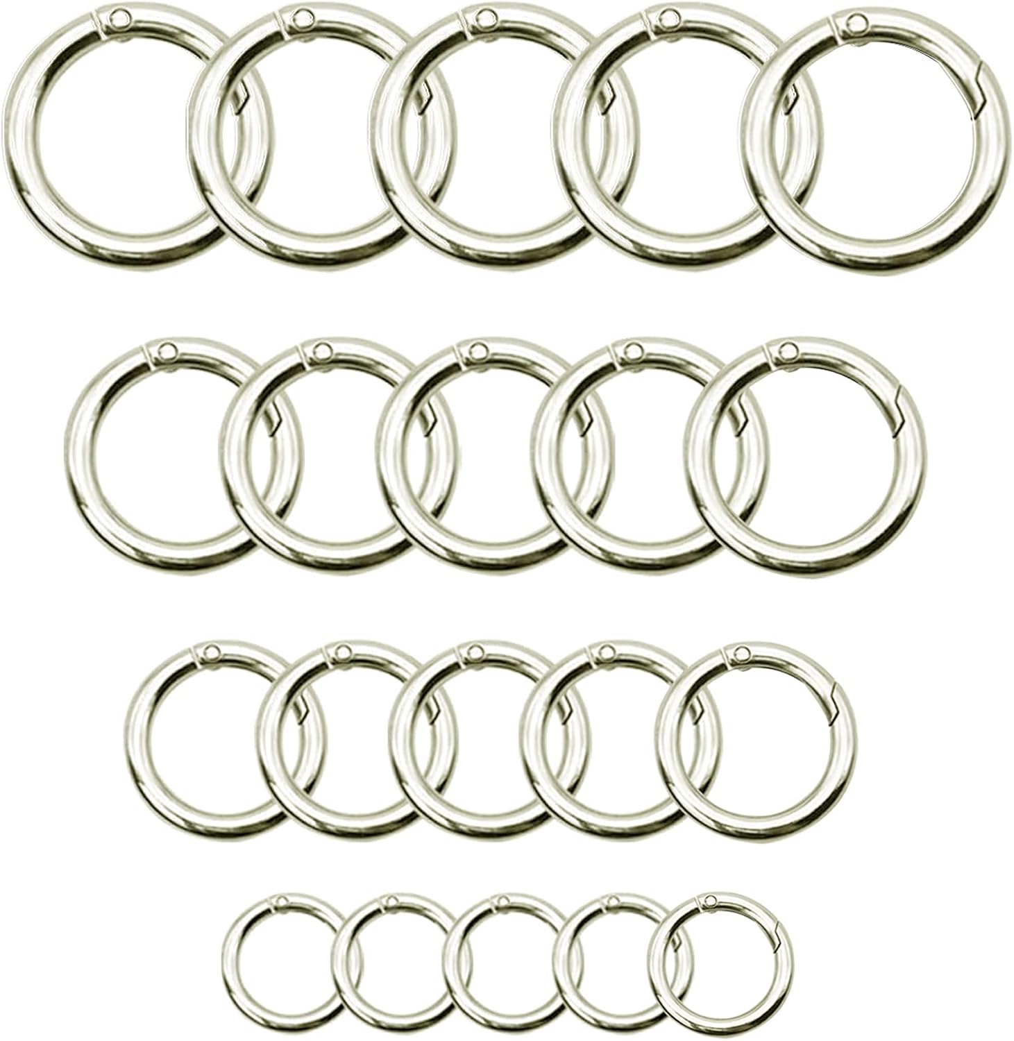 Amazon.com: Maydahui 40 Pcs Spring O Ring Zinc Alloy Spring Clip 4 Size ...