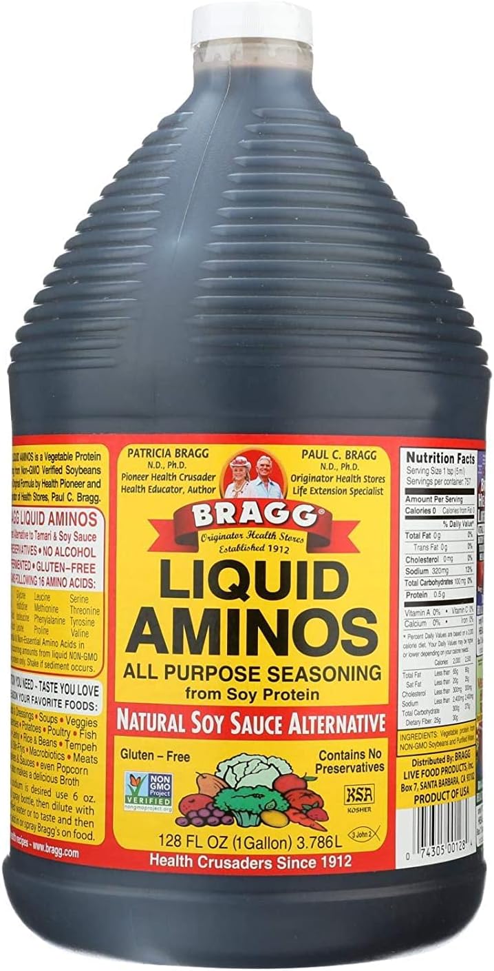 Amazon.com : Bragg Liquid Aminos, 1Gallon Pack of 4 : Leaveners And ...
