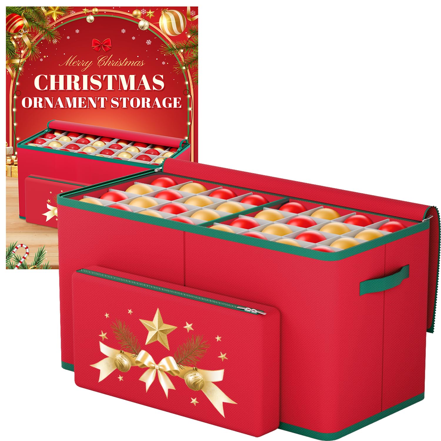 Amazon.com: OMKSIH Christmas Ornament Storage Box Holds Up to 128-3 ...