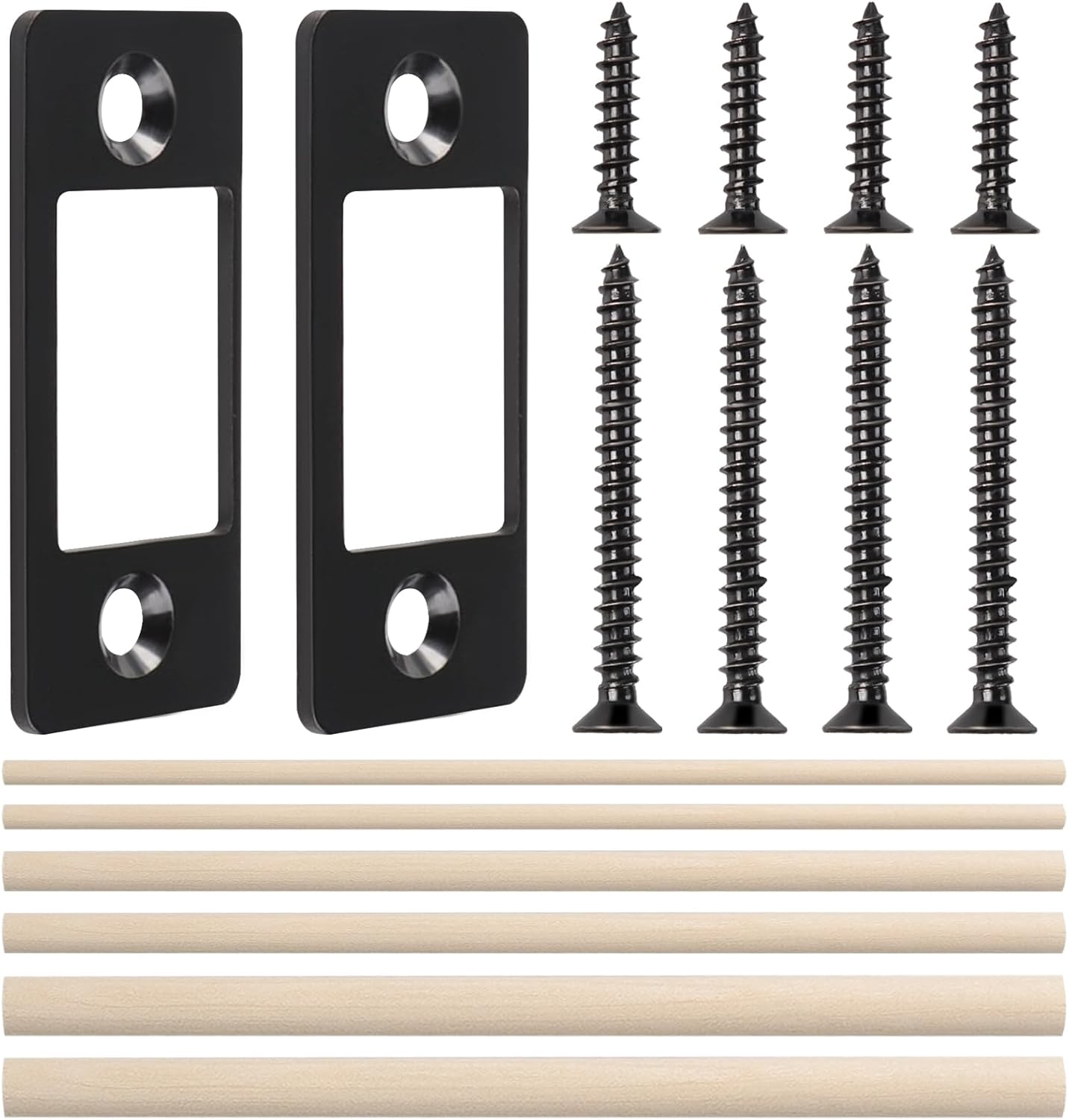 Maxqzin 2PCS Deadbolt Strike Plate, Stainless Steel Door Strike Plate ...
