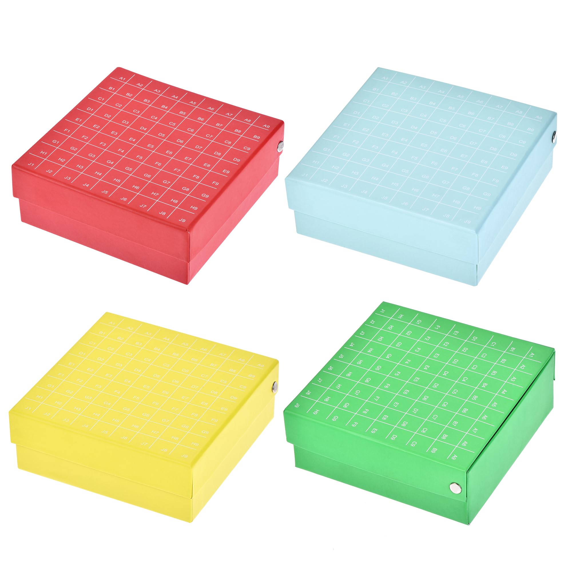 Amazon | uxcell 低温ホルダーラック 遠心管ラック 冷凍チューブ収納ボックス 防水 ポリプロピレン 81ヶ所 防水カードボード ...