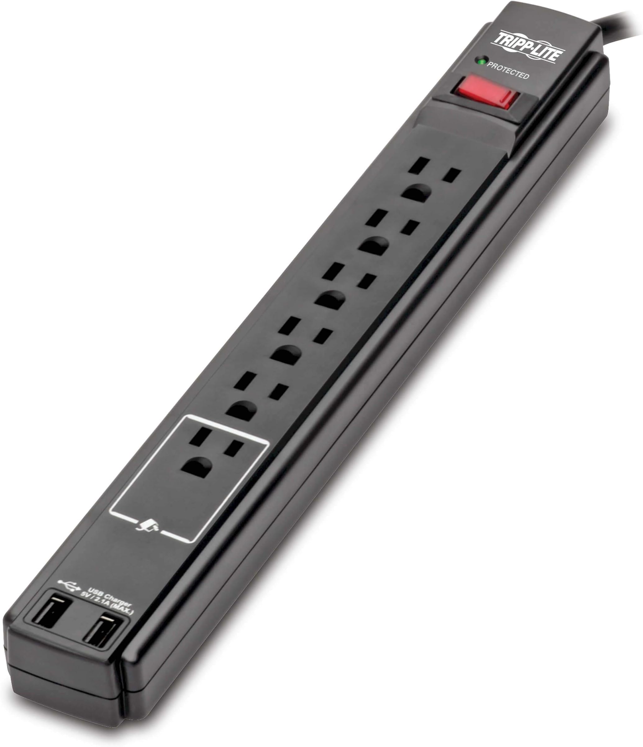 Amazon.com: Tripp Lite 6 Outlet Surge Protector Power Strip 6ft Cord ...
