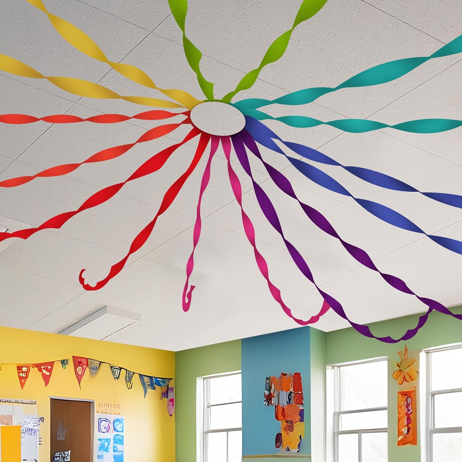 Amazon.com: Watersay 16 Rolls Rainbow Crepe Paper Streamers 528 ft ...