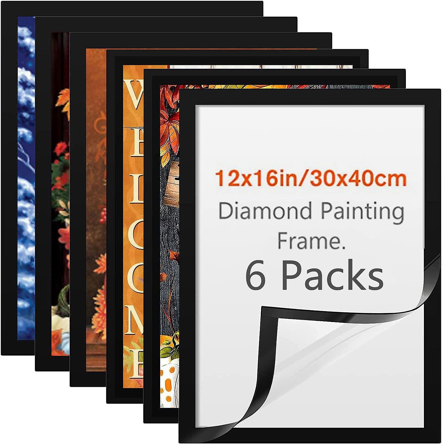Amazon.com: JLHATLSQ 6 Pack Diamond Painting Frames, Diamond Art Frames ...