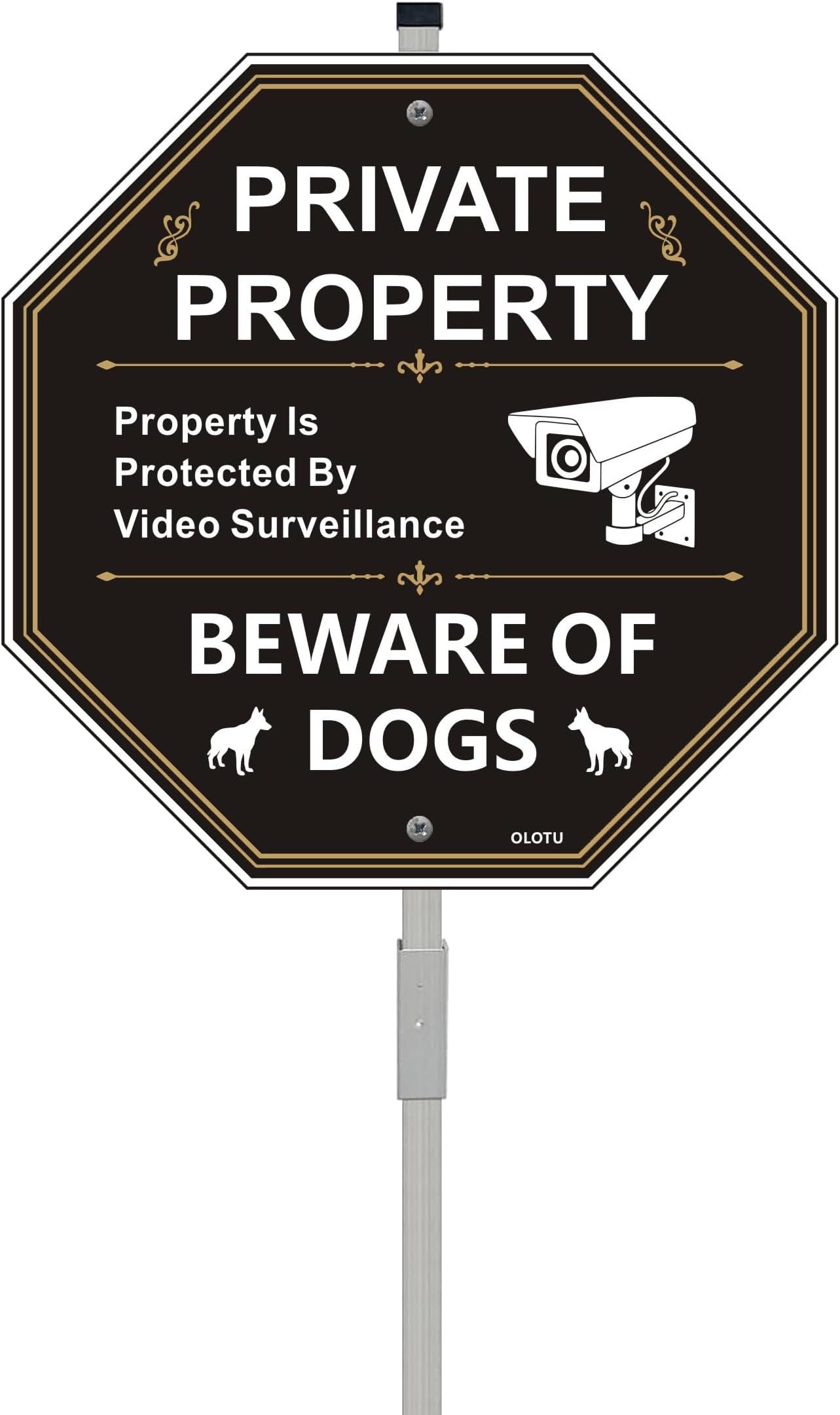 Amazon.com : Private Property Beware of Dogs Sign 10" x 10" With 28 ...