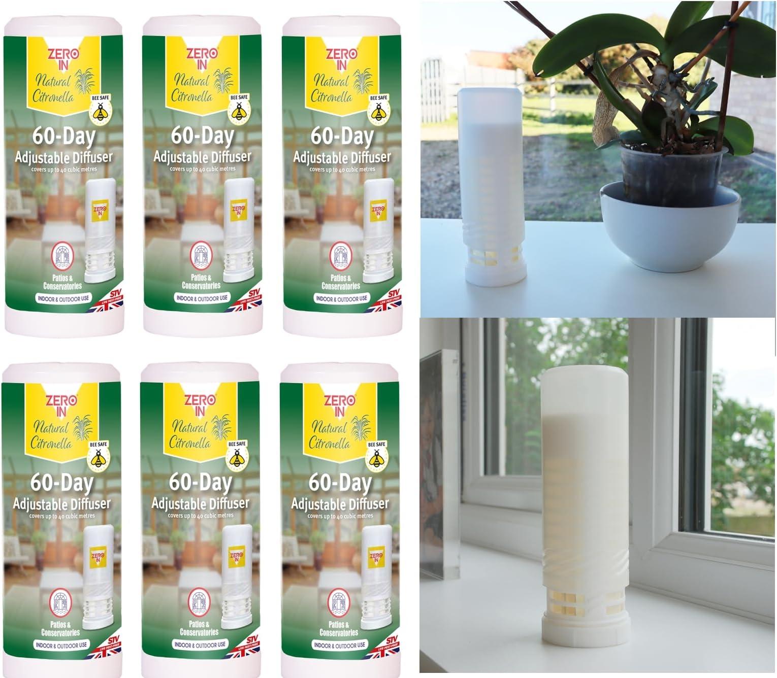 Zero In 60-Day Adjustable Diffuser, Natural Citronella, Mosquito ...