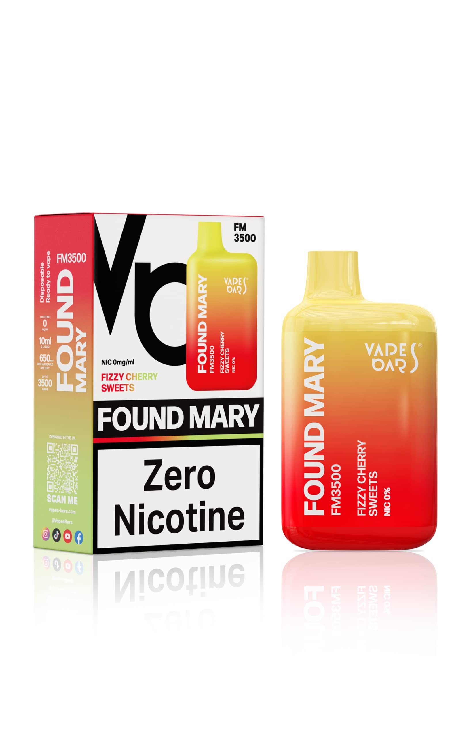 Vapes Bars Found Mary Disposable Vape - Fizzy Cherry Sweets - 3500 Puff ...