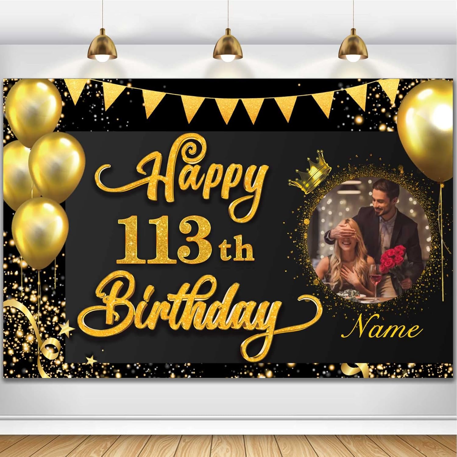 Amazon.com: Custom Happy 113th Birthday Decorations Banner -113 Years ...