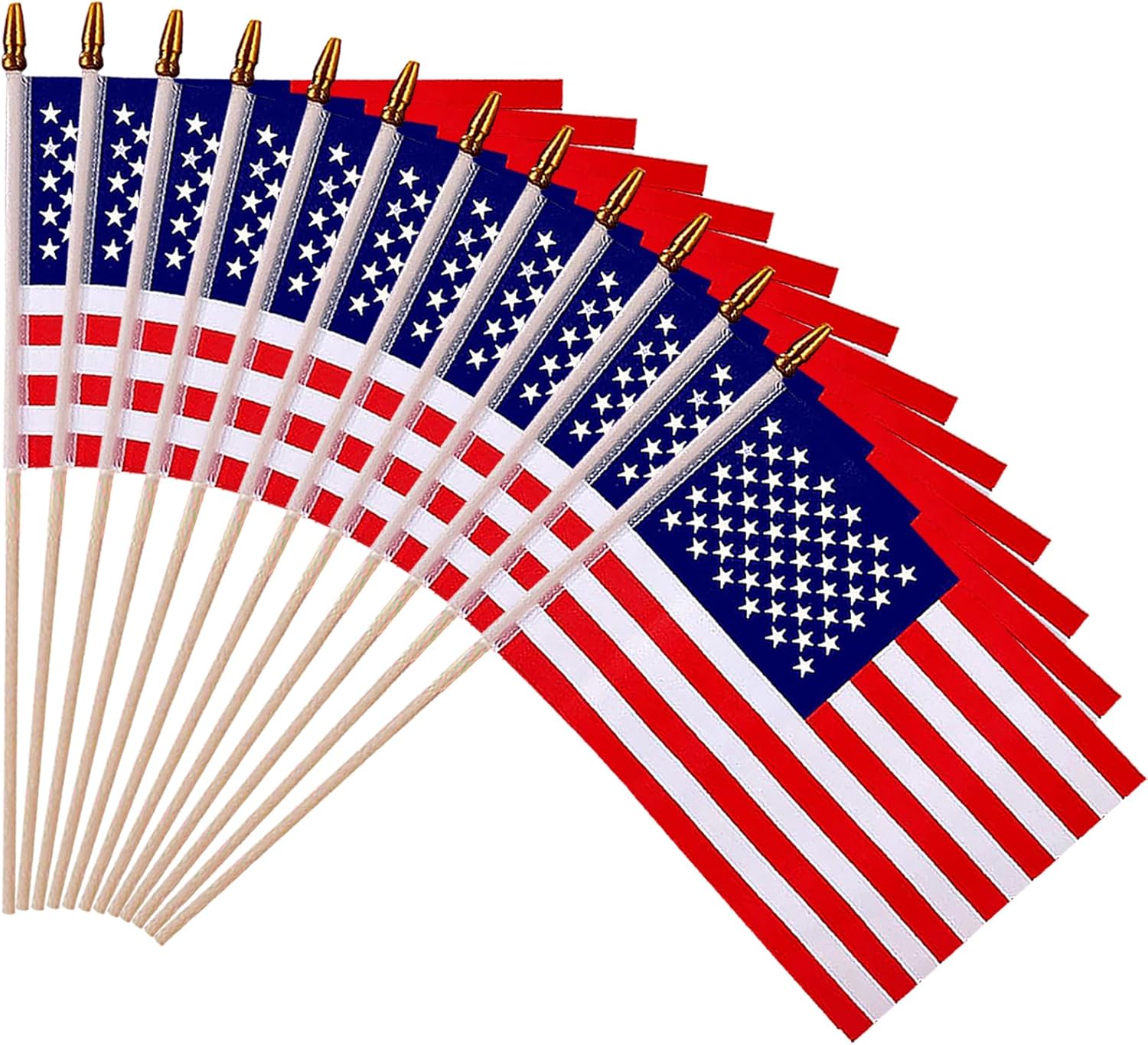 Amazon.com : 12 Pack Small American Flags - 4x6 Inch Mini USA Hand Held ...