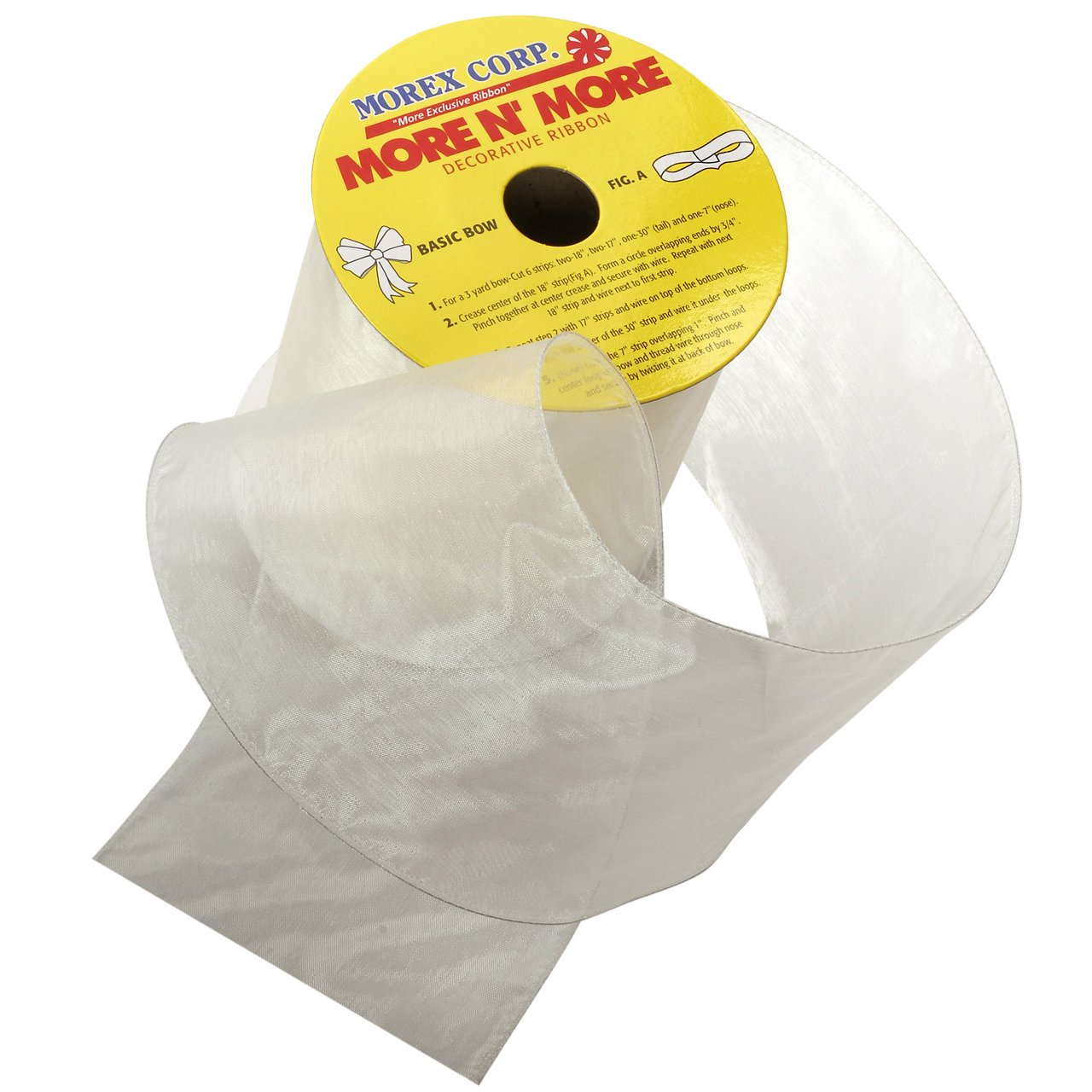 Amazon.com: Morex Ribbon Wired 4-Inch Chiffon Ribbon with 10-Yard Spool ...