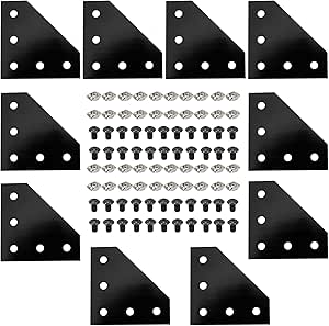 MUKLEI 10 Pcs 2020 Series L Shape Joint Plate,Black Corner Bracket ...