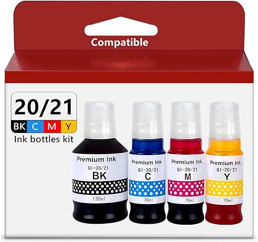 Amazon.com: GI21 Ink Bottles Compatible with Canon 21 GI-21 Ink Refill ...