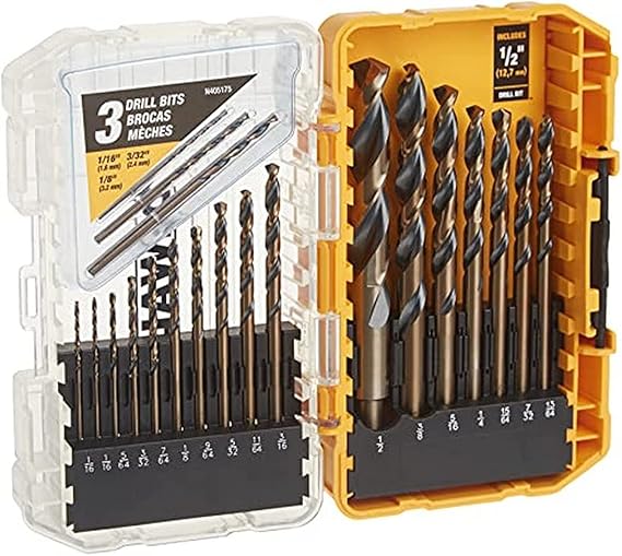 DEWALT Black Oxide Drill Bit Set, 20-Piece (DW1177) (Black & Gold ...