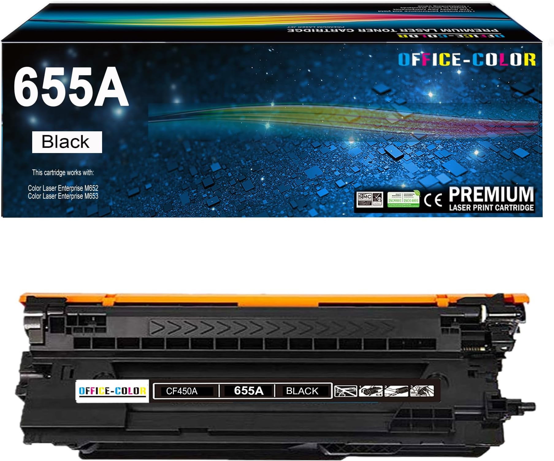 Amazon.com: 655A Black Toner Cartridge Replacement for HP 655A CF450A ...