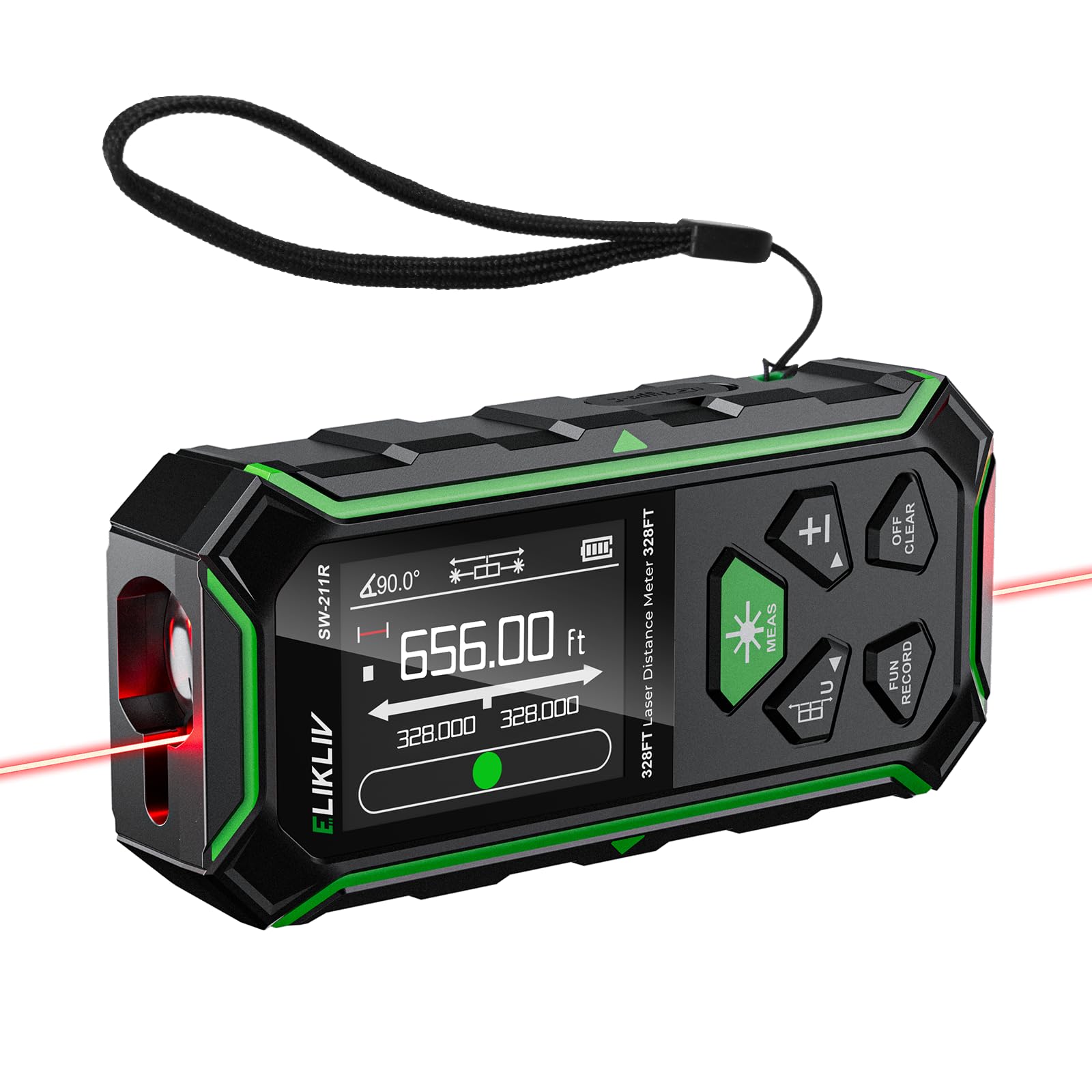 Elikliv Dual Laser Distance Measuring Tool 656ft 200m Bilateral Laser ...