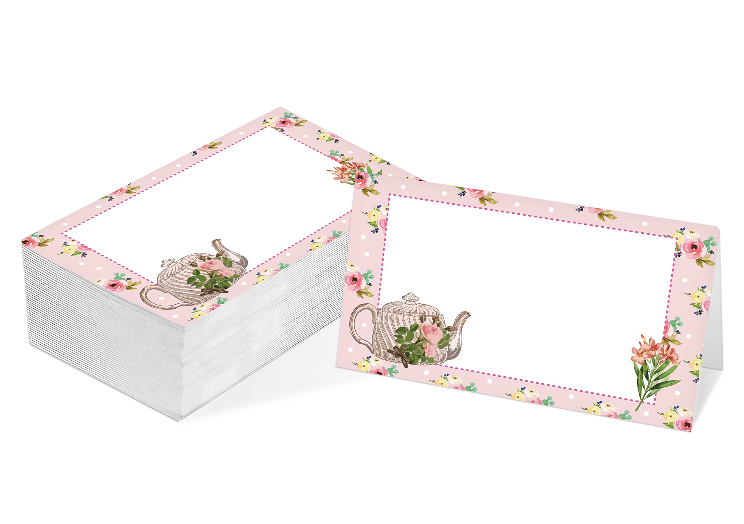 Amazon.com: Table Place Card, Tea Party Themed Tent Style Cards, Pack ...