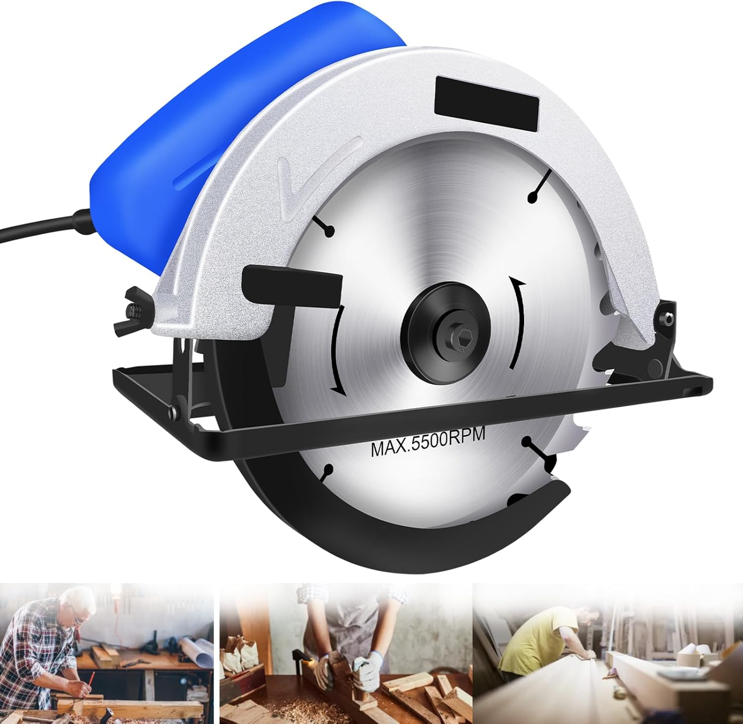 Electric Circular Saws Wood Saw, Bevel Angle(45° to 90°), 1500W Pure ...