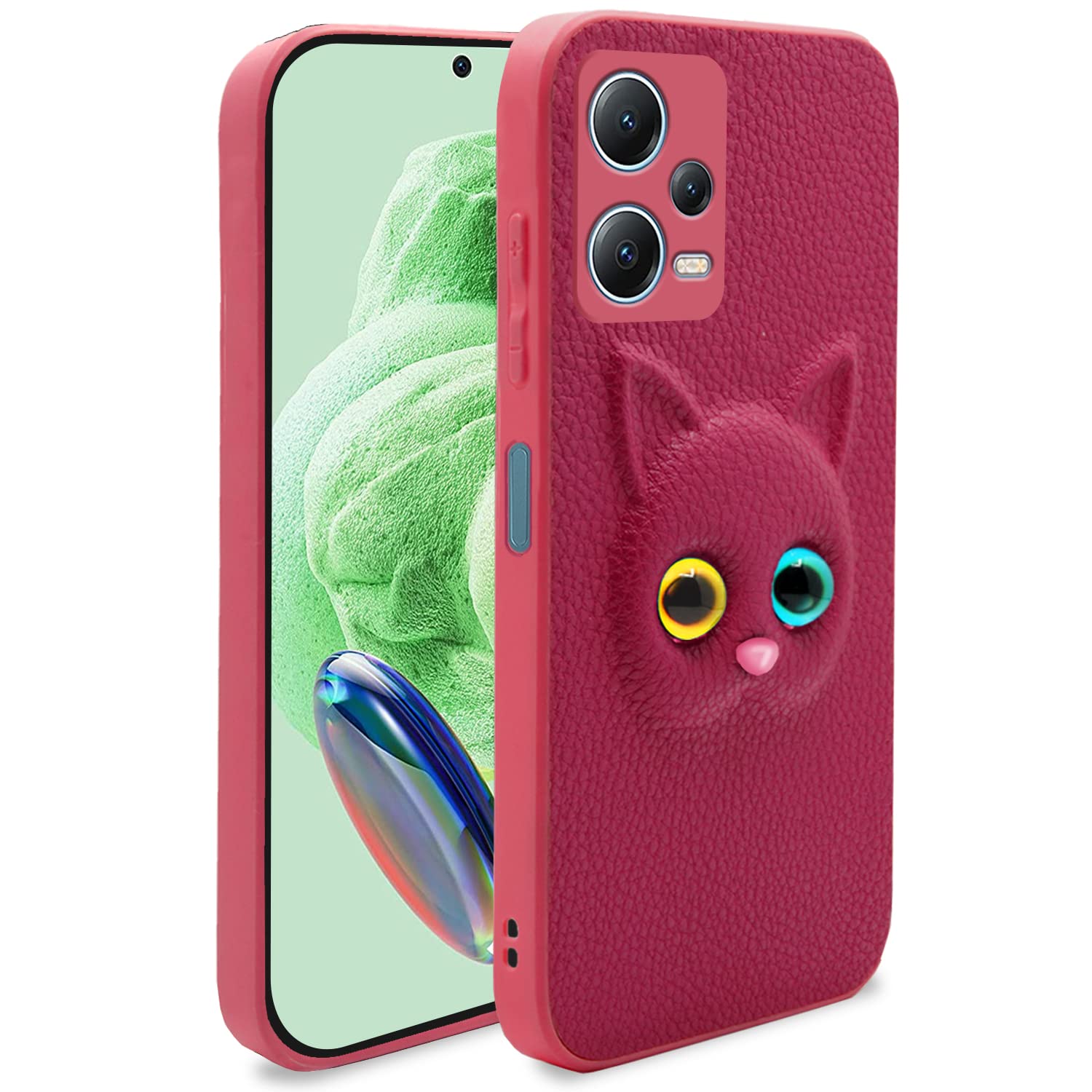 Pikkme Poco X G Redmi Note G Back Cover For Girls Cute Cat Leather Finish Soft TPU