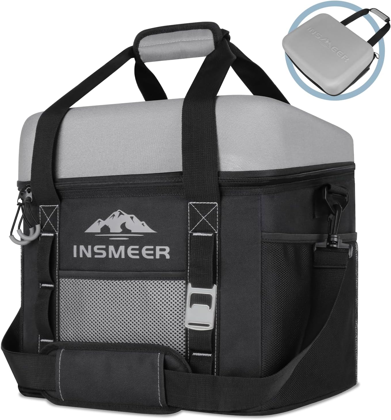 Amazon.com: INSMEER Collapsible Cooler Bag, Soft Sided Coolers, 55 Can/36L Large Ice Cooler ...