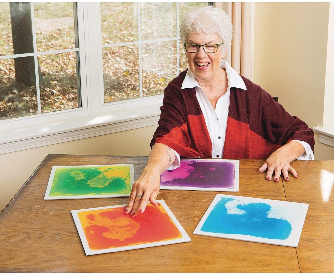 S&S Worldwide Azulejo sensorial líquido cuadrado de 12 pulgadas. Usa ...